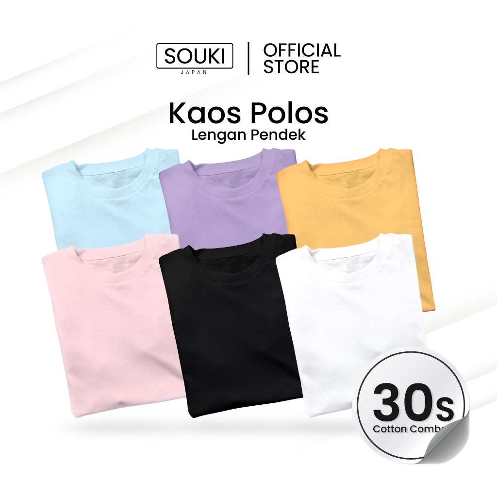 Jual Souki - Kaos Polos/ T-Shirt Polos Lengan Pendek Cotton Combed ... Jual Souki - Kaos Polos/ T-Shirt Polos Lengan Pendek Cotton Combed ...