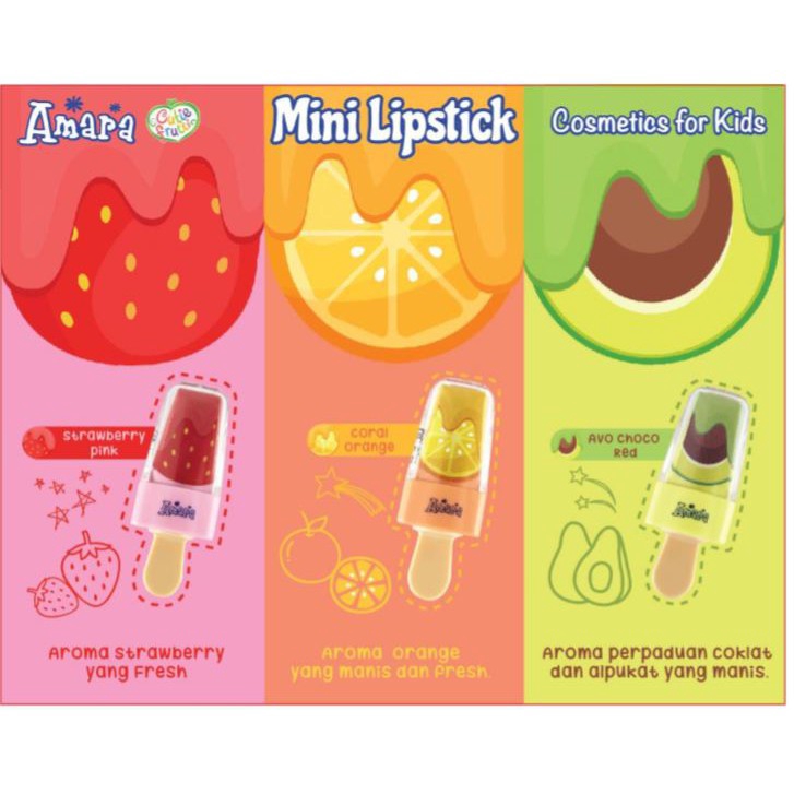 Amara Cosmetic For Kids Mini Lipstick - Kosmetik Anak | Shopee Indonesia
