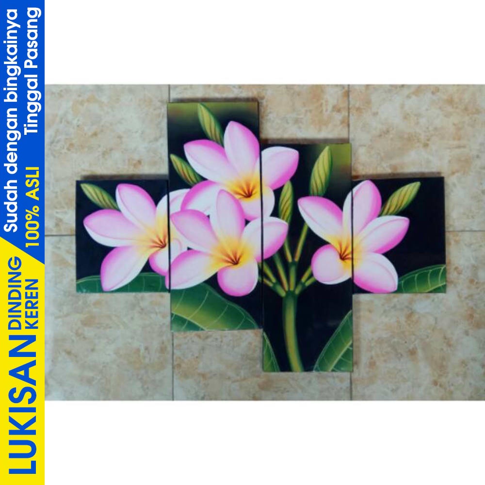 Jual Lukisan panel bunga Kamboja pink LUKISAN panel bunga kambopink ...