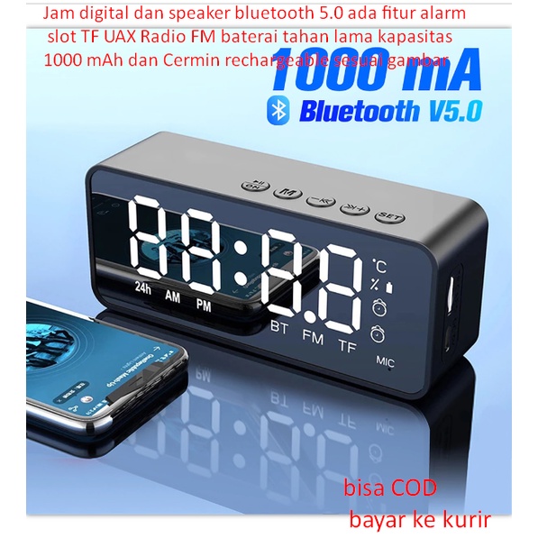 Jual Jam digital dan speaker bluetooth 5.0 ada fitur alarm slot TF UAX ...