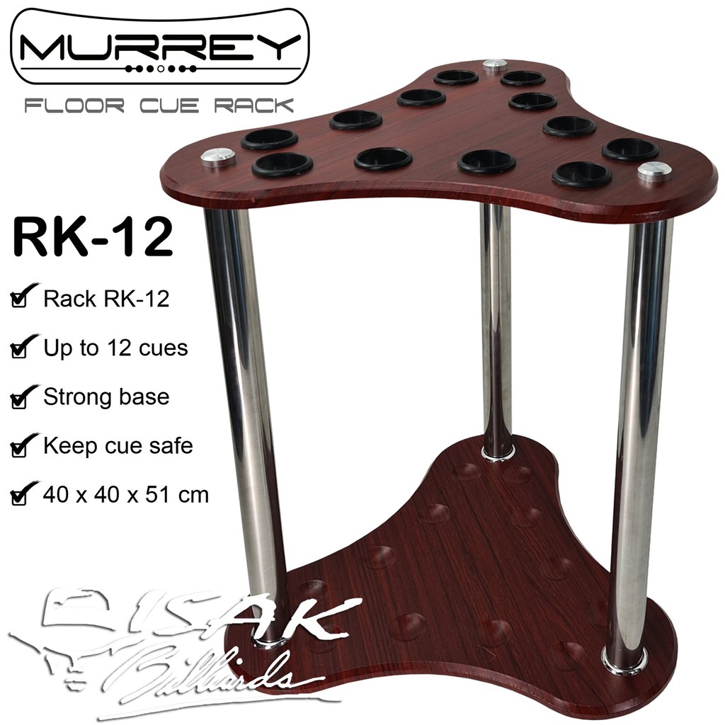 Jual Murrey Floor Cue Rack RK-12 Rak Stick Kayu Sudut Corner Billiard ...