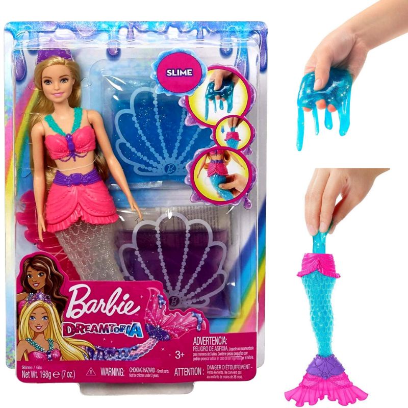 Jual Boneka Barbie Putri Duyung Slime Doll Asli Mattel Mermaid Shape ...