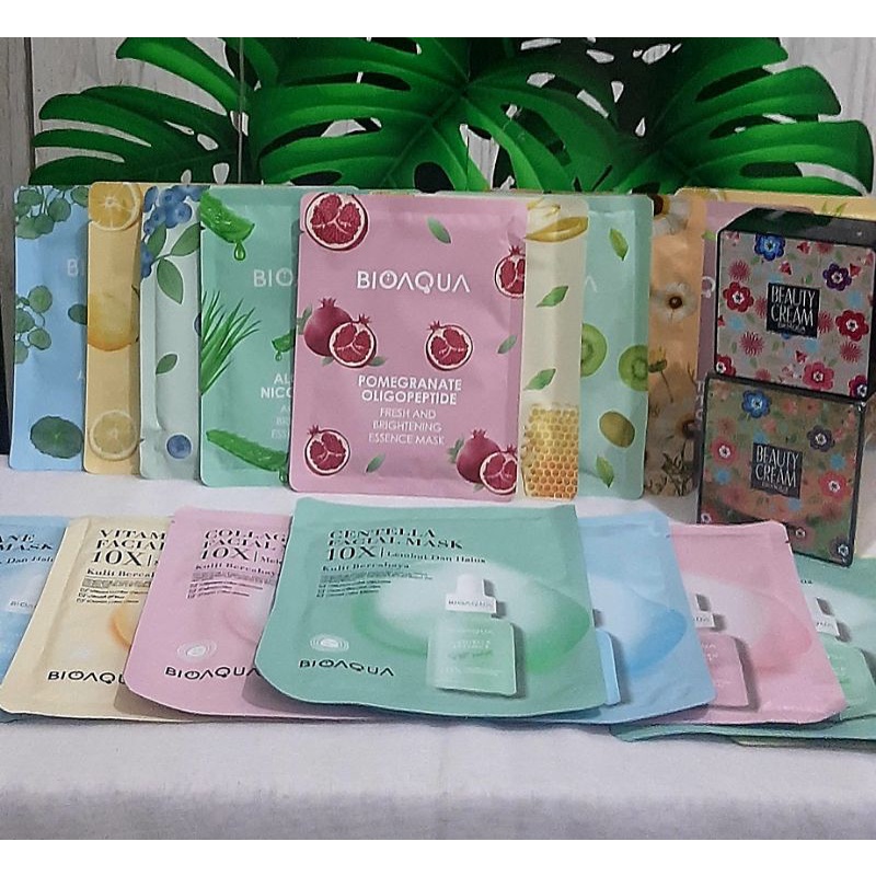 Jual paket 10 masker bioaqua | Shopee Indonesia