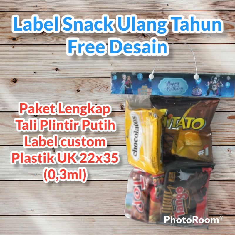 Jual Tas Label Ultah Snack Plastik Bingkisan Ulang Tahun Custom ...