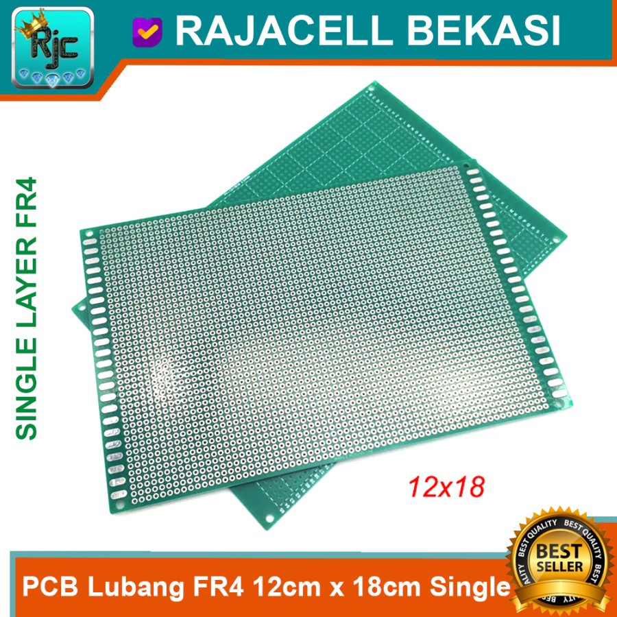 Jual PCB Lubang Prototype PCB bolong 12x18 cm FR4 Fiber Single Layer ...