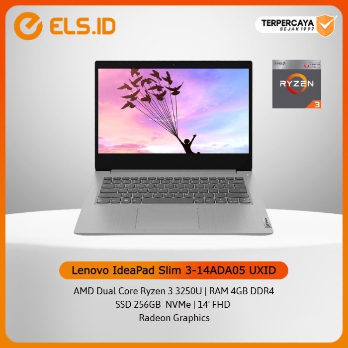 Jual Lenovo IdeaPad Slim 3-14ADA05 UXID Ryzen 3-3250U 4GB SSD 256GB 14" FHD | Shopee Indonesia