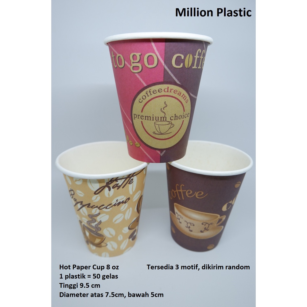 Jual Gelas kertas / Hot Paper Cup 8 oz / Gelas kertas tahan panas / Paper cup 8 oz | Shopee ...