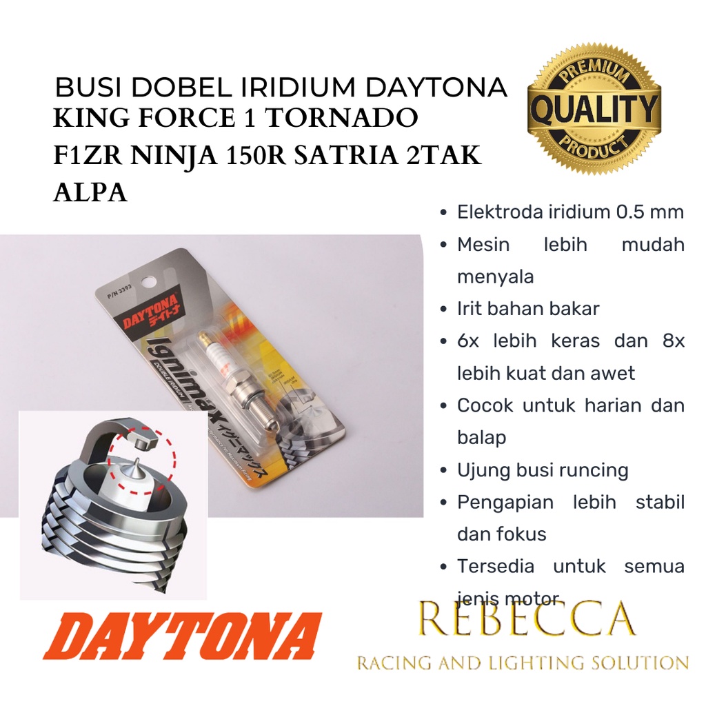 Jual Busi Racing Rx King Pnp F1zr Force1 Satria 2 Tak Kawasaki Ninja R 150 Daytona Double ...