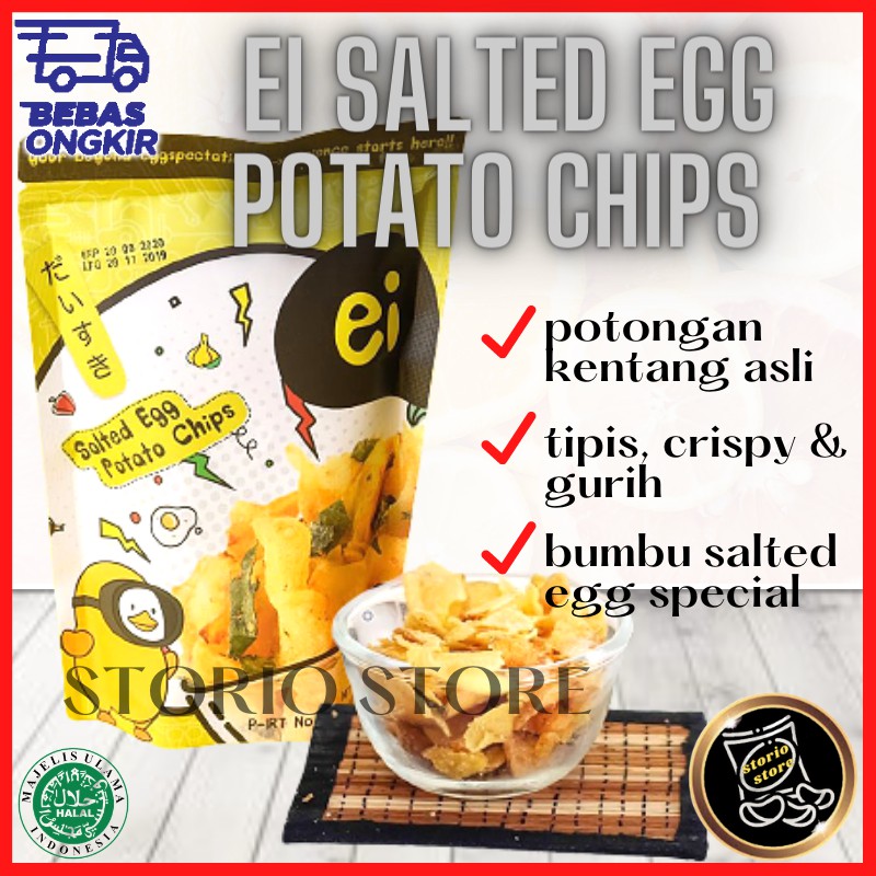 Jual Keripik Kripik Kentang Telur Asin Ei Potato Chips Salted Egg ...