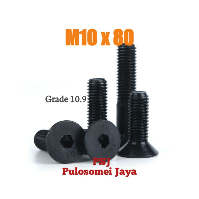 Jual Baut JF L Baja M10 x 80 / Baut Verseng Baja M10 x 80 / Grade 10.9 | Shopee Indonesia