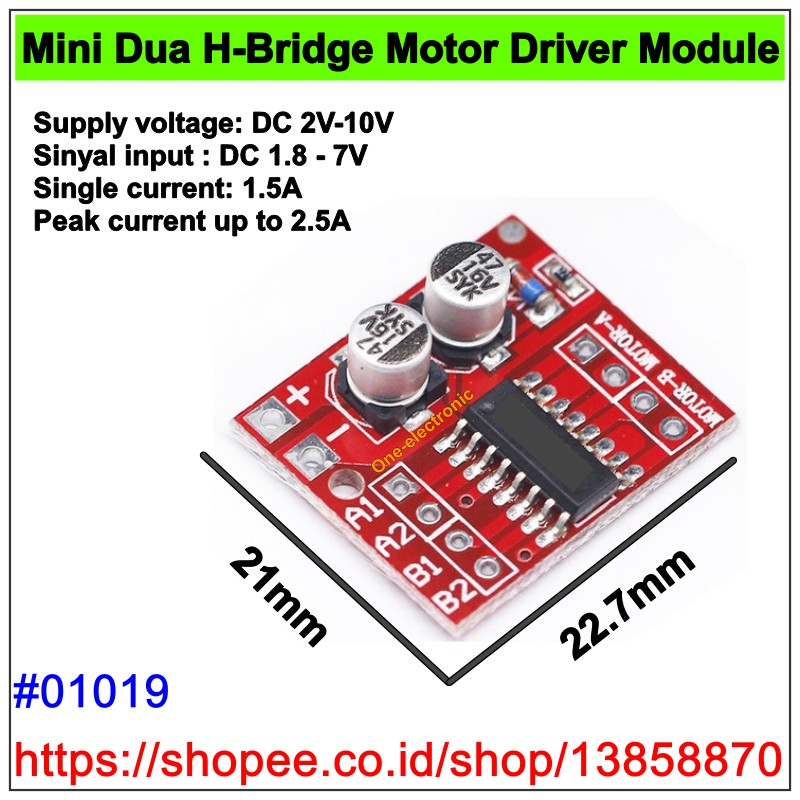 Jual L298N Mini Motor Driver Dual H Bridge 1.5A Module Mini Driver ...