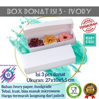 Box donat isi 3/ Dus kue bolu/brownies polos foodgrade | Shopee Indonesia