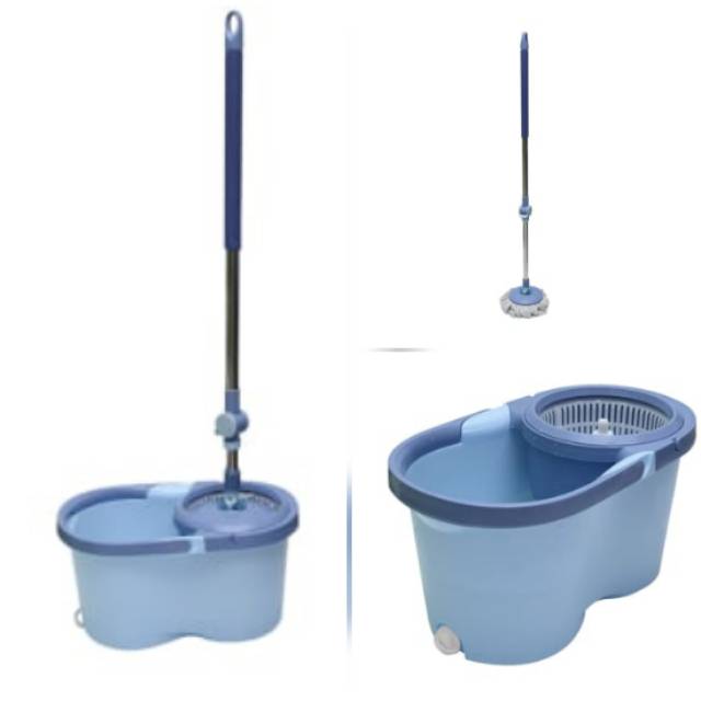 Jual Spin Mop Pel, Warna Biru, Dapat 2 Mop, Mudah dibersihkan, Bahan ...