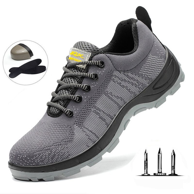 Jual Sepatu Safety Full Abu Grey Ujung Besi Kerja Proyek Model Sport ...