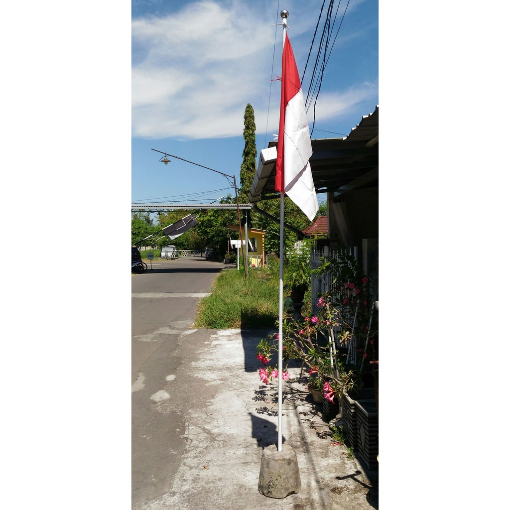 Jual TIANG BENDERA PORTABLE TELESKOPIK WHITE PEARL BESERTA BENDERA ...