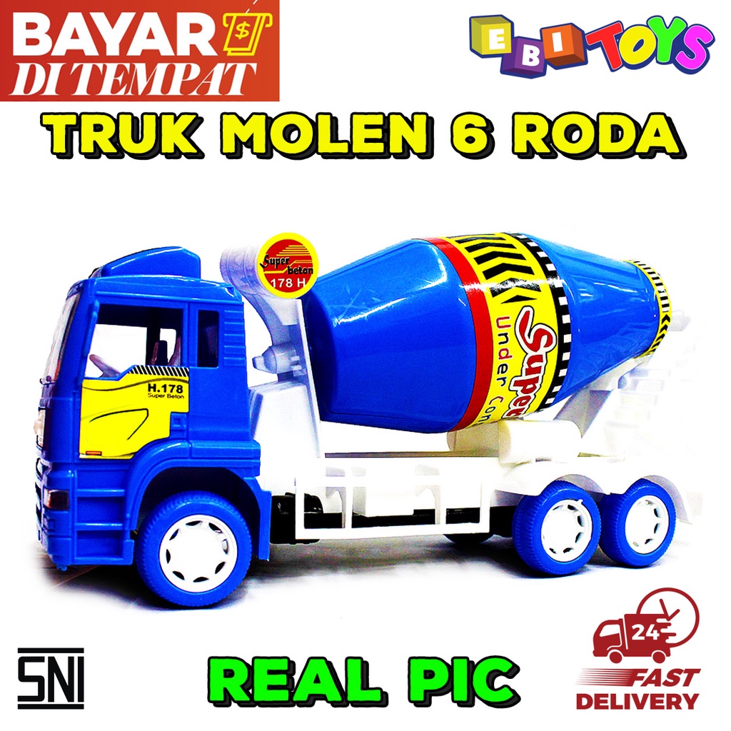 Jual Mainan Truk Molen Truck Molen Pasir Dengan 6 Roda Bisa Jalan Lucu ...