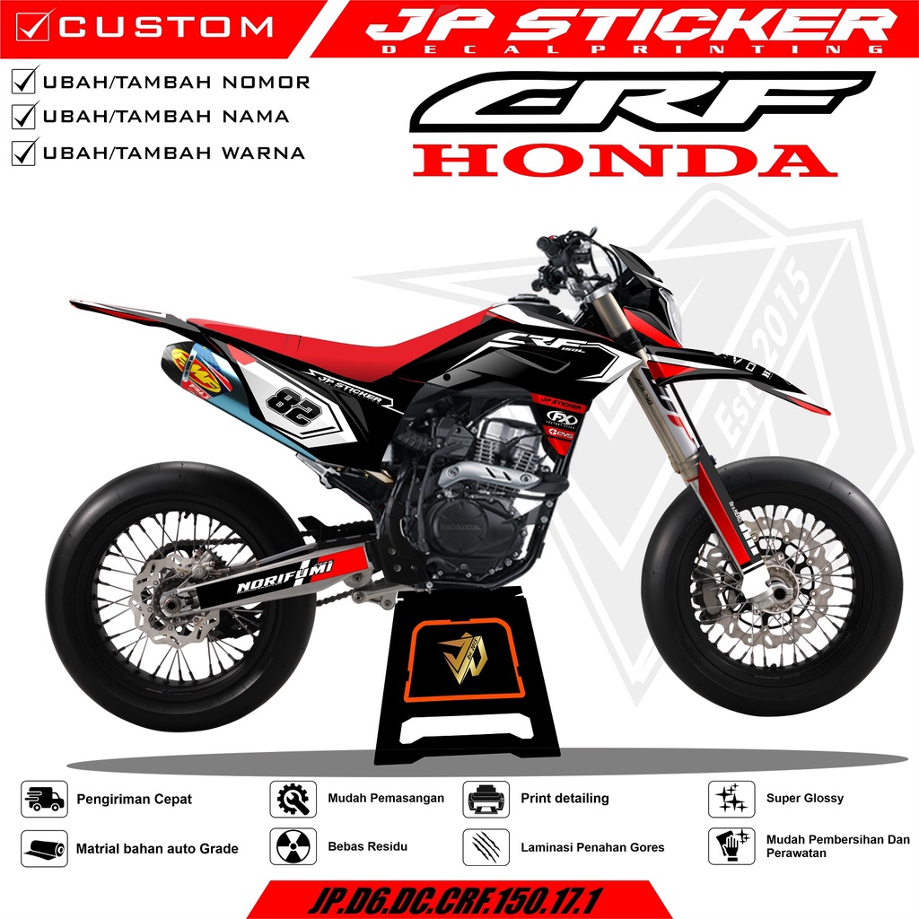 Jual Decal CRF 150 L Full Body stiker / sticker dekal CRF 150 L desain D6 017 | Shopee Indonesia