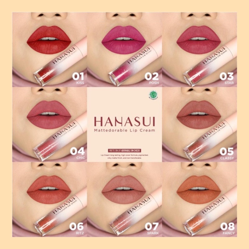 Jual Hanasui Mattedorable Lip Cream | Matte Dorable LipCream Lipstick ...