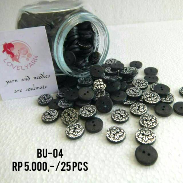Jual Kancing BU-04 (Black Flower) | Shopee Indonesia