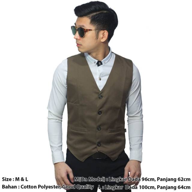 Jual Vest Formal Basic Brown | Shopee Indonesia