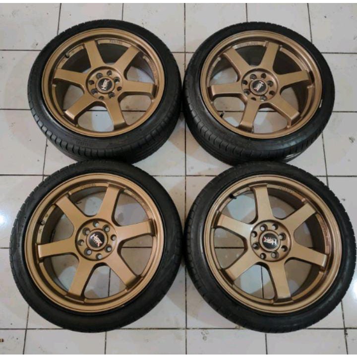 Jual Velg Seken Mobil TE37 HSR TOKYO R17 Hole 4X100 4X114,3+Ban Accelera Phi 205 45 R17 Cocok ...