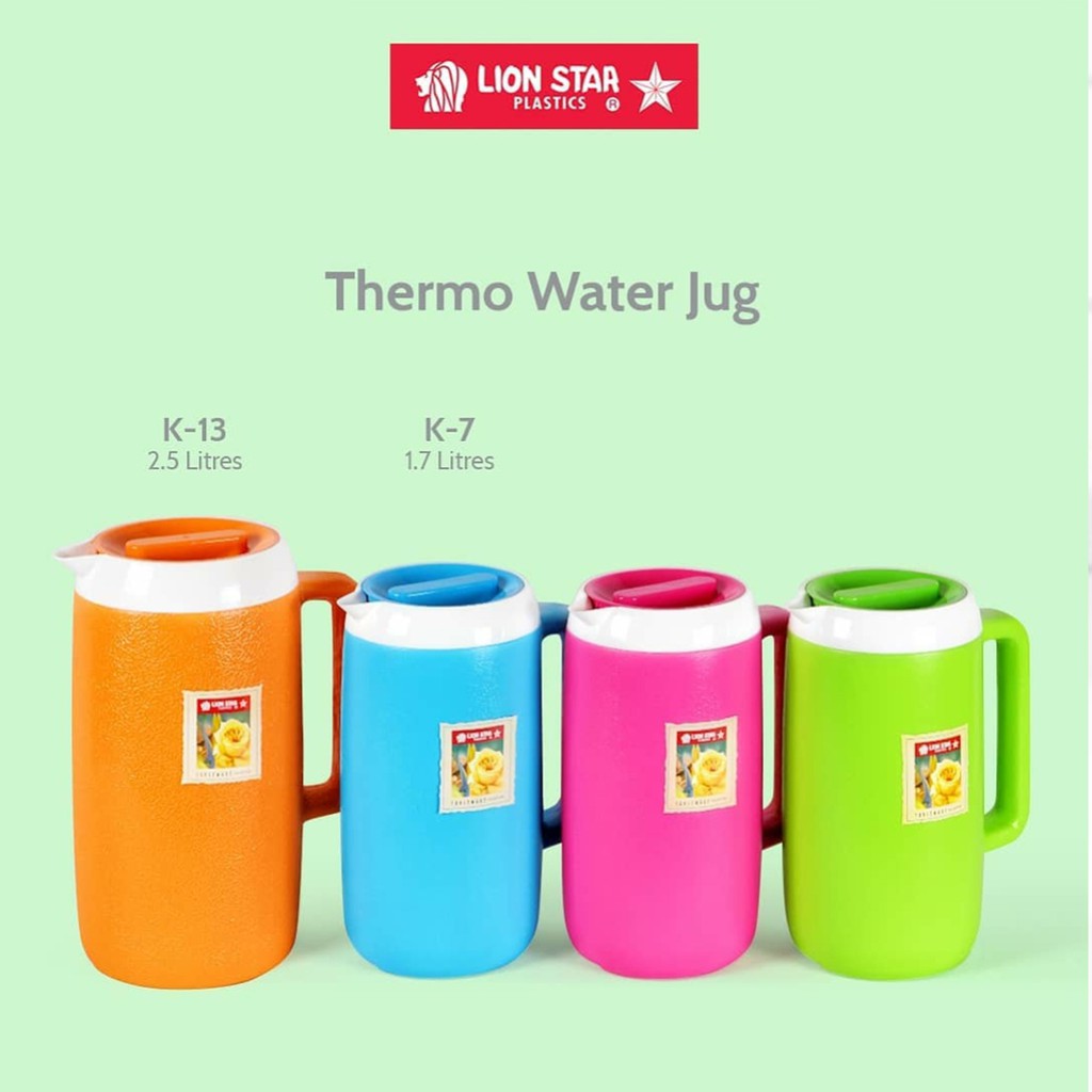 Jual LION STAR ESKAN TEKO PLASTIK PITCHER WATER JUG THERMO HOT AND COLD INSULATED 1,7 DAN 2,5 ...