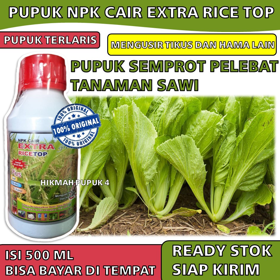 Jual PUPUK NPK CAIR EXTRA RICETOP 500 ML Pupuk Semprot Pelebat Tanaman Sawi - Pupuk Perangsang ...