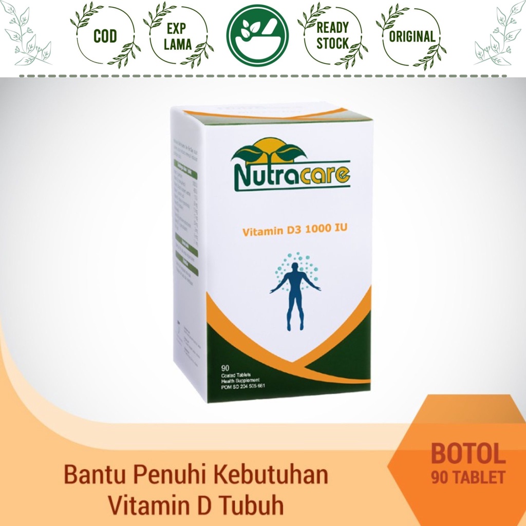 Jual Nutracare Vitamin D3 1000 IU 90 Tablet d3 1000iu Cholecalciferol ...