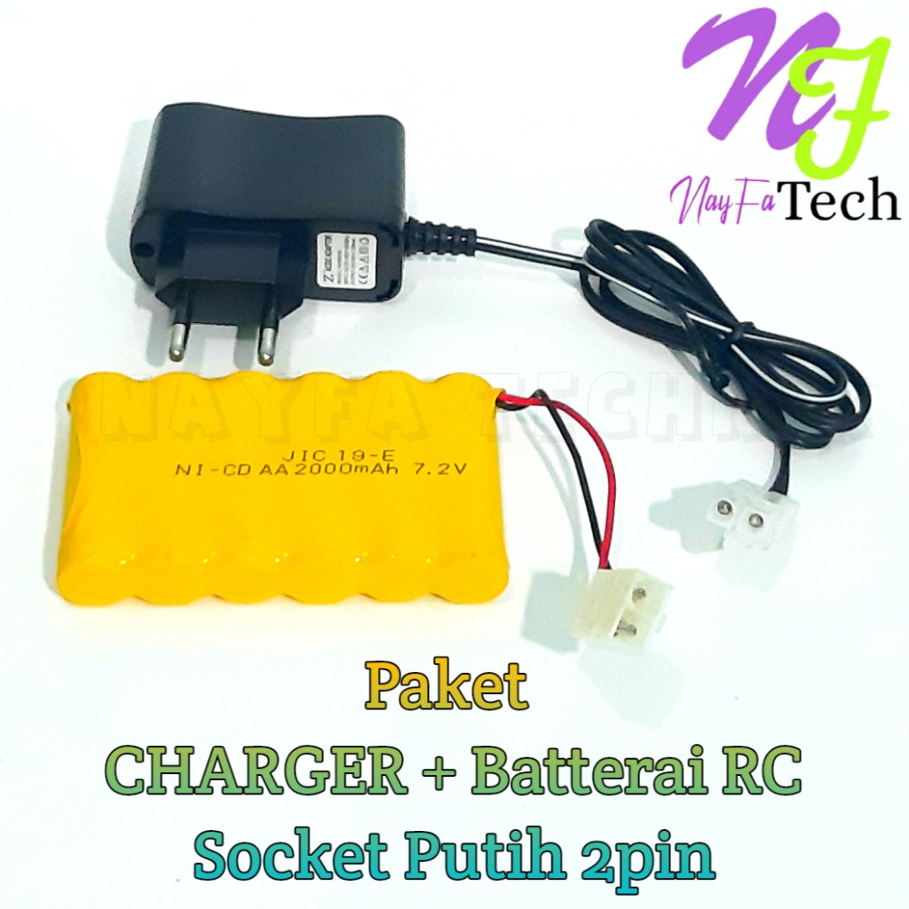 Jual Paket Charger Adaptor + Batterai Mobil Remot/RC 6AA Ni-Cd 7.2v ...