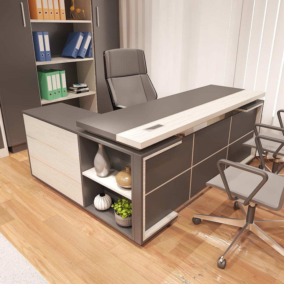 Jual Office Table/ Meja Direktur/Meja Kerja Type L - HFH081 Hoka ...
