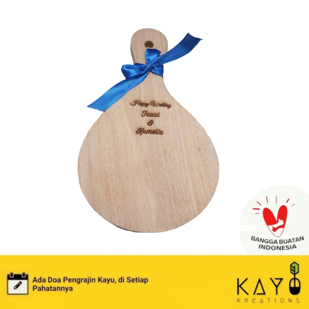 Jual Talenan Kayu Mahoni Model Bulat Tampel 26x16cm Alas Iris Bumbu ...