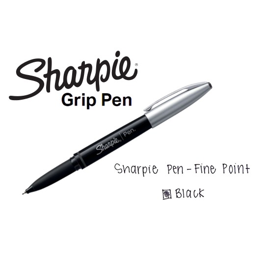 Jual NEW SHARPIE Grip Pen BLACK Fine Point (Pulpen Sharpie Hitam ...
