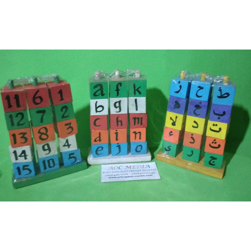 Jual Mainan Edukasi Balok / Menara Huruf, Angka, Huruf Hijaiyyah ...