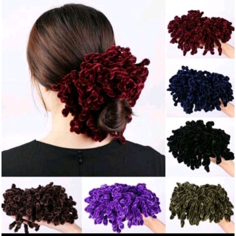 Jual Ikat Rambut Cepol Ubur ubur/Cepol hijab/cepol sedang | Shopee ...