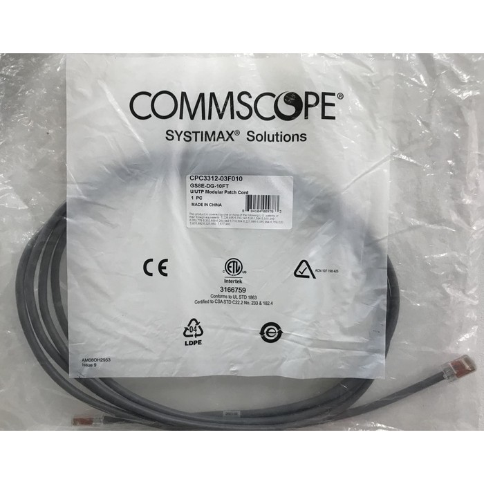 Jual Commscope Systimax Patch Cord Cat6 10Ft Grey (3m) | Shopee Indonesia