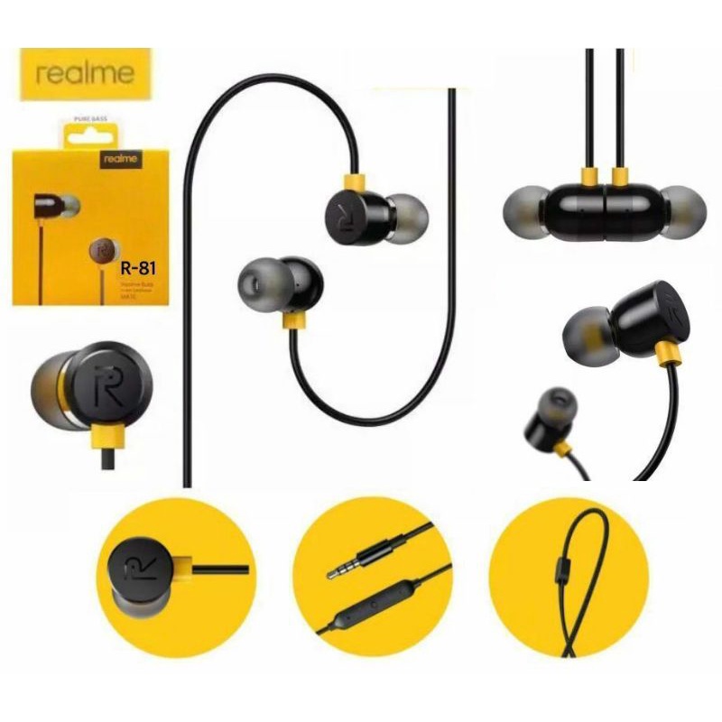 Jual HF Realme Magnet R-81 / Headset Handsfree Realme C1 C2 C3 Buds ...