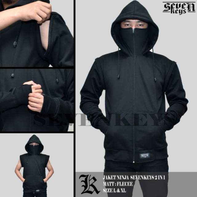 Jual Jaket ninja pria seven keys polos 2 in 1 original (TERSEDIA UKURAN ...