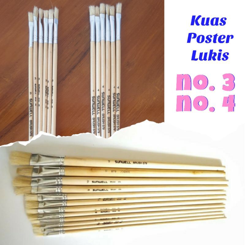 Jual Kuas Poster Lukis no.3 / no. 4 (eceran 1 pcs) Indonesia|Shopee ...