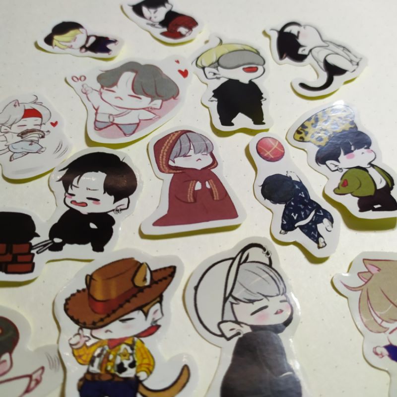 Jual Sticker cutting. Animated Yoongi Stickers - Sticker Animasi Suga ...
