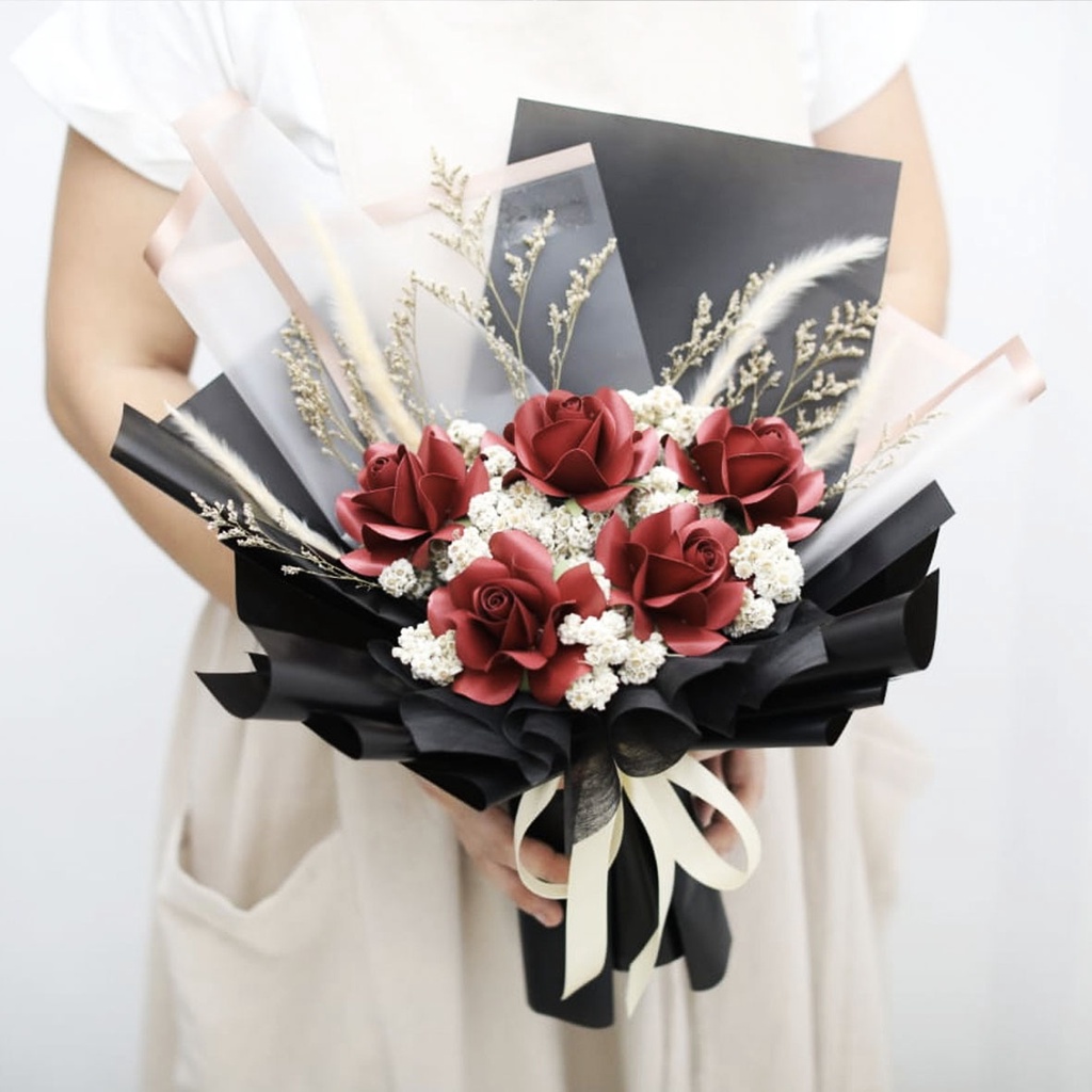 Jual buket bunga dried flower mix rose, kode LUNA / paper flower ... Jual buket bunga dried flower mix rose, kode LUNA / paper flower ...