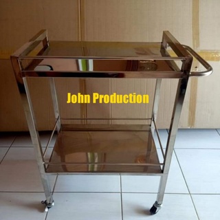 Jual Trolley Instrumen 2 Rak / Meja Troli instrumen pasien 2 Rak ...