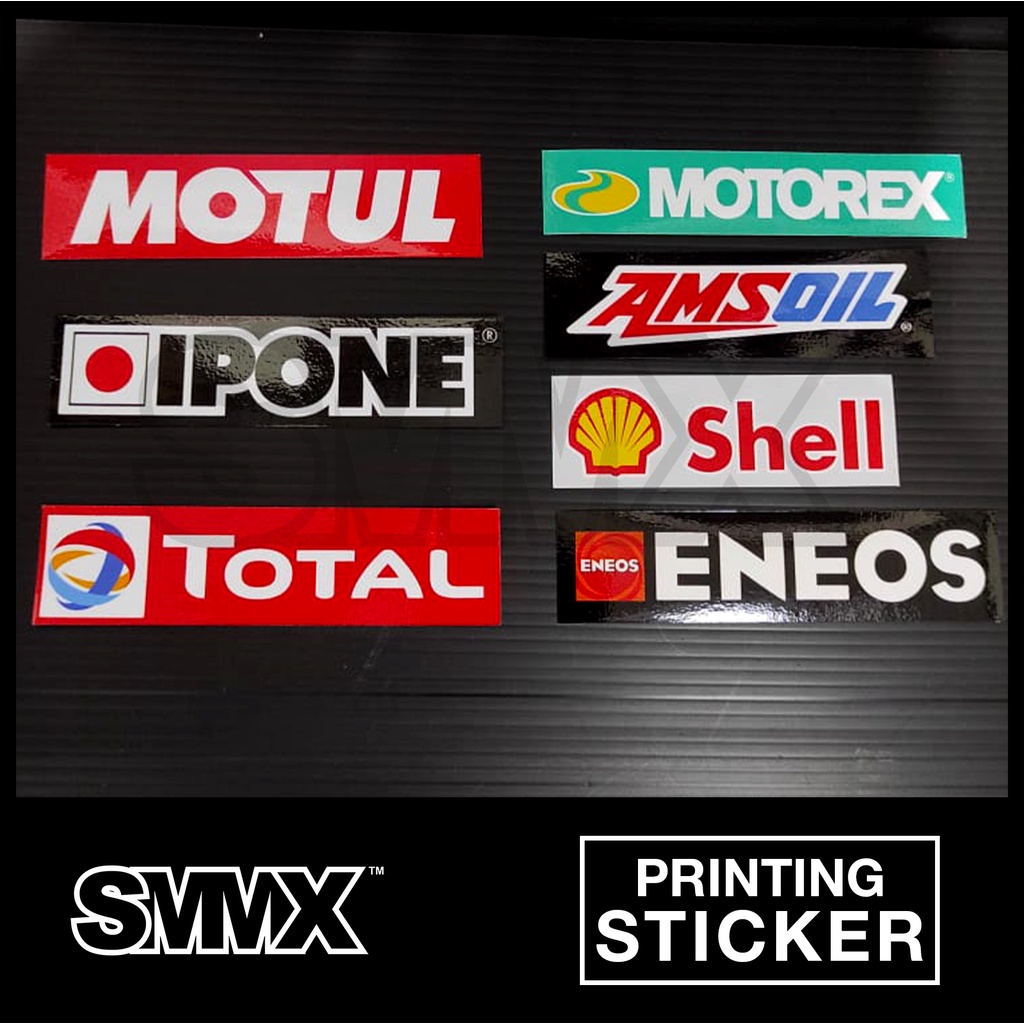 Jual Sticker Stiker oli motul ipone motorex Eneos AMS Shell Total ...