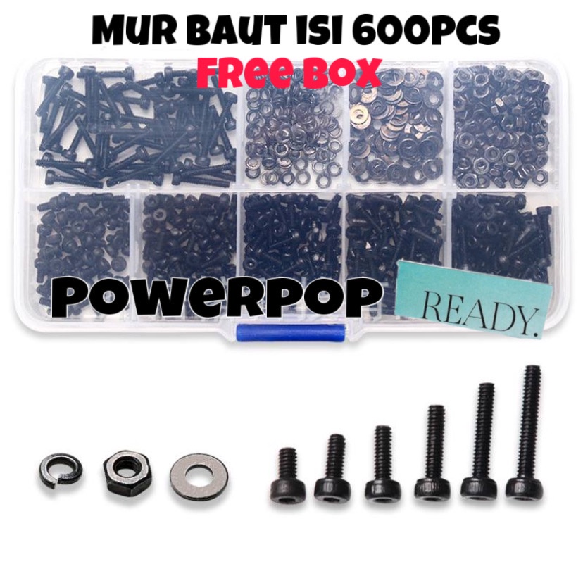 Jual Paketan mur baut laptop komputer m2 kunci L isi 600 pcs Free box ...