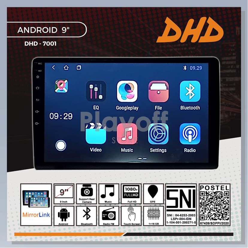 2 din Head Unit Android 9 inch DHD 7001 Double Din Bluetooth GPS ...