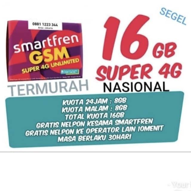 Jual Kartu Perdana Smartfren 16GB Nasional Murah | Shopee Indonesia