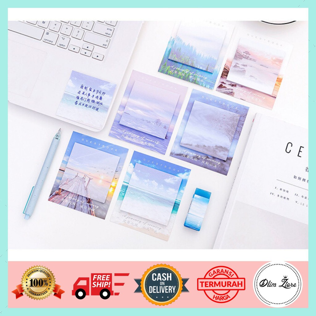 Jual [DZ] ST141 - Memo Note Persegi / Sticky Notes Pemandangan Scenery ...