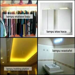 Jual Lampu tempel neon panjang 60 cm LED 8/9/10wat / lampu etalase ...