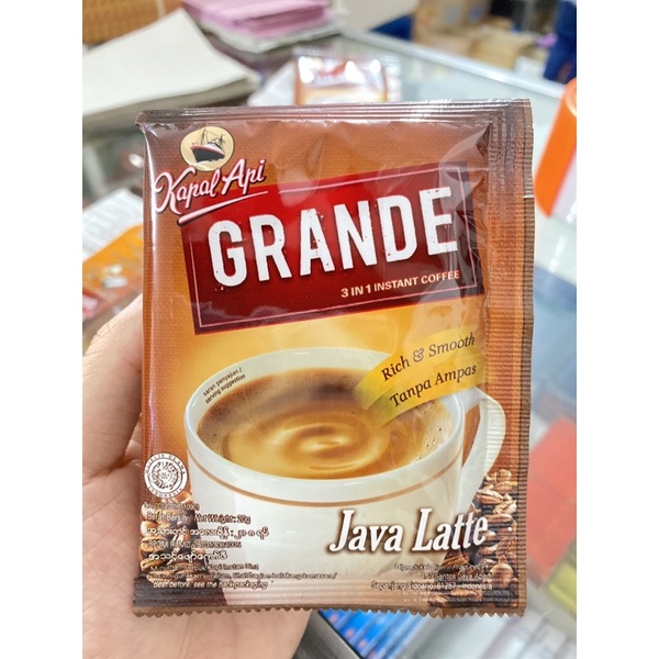 Jual Kapal api grande java late 3in1 kopi 1 renceng isi 10 sachet ...