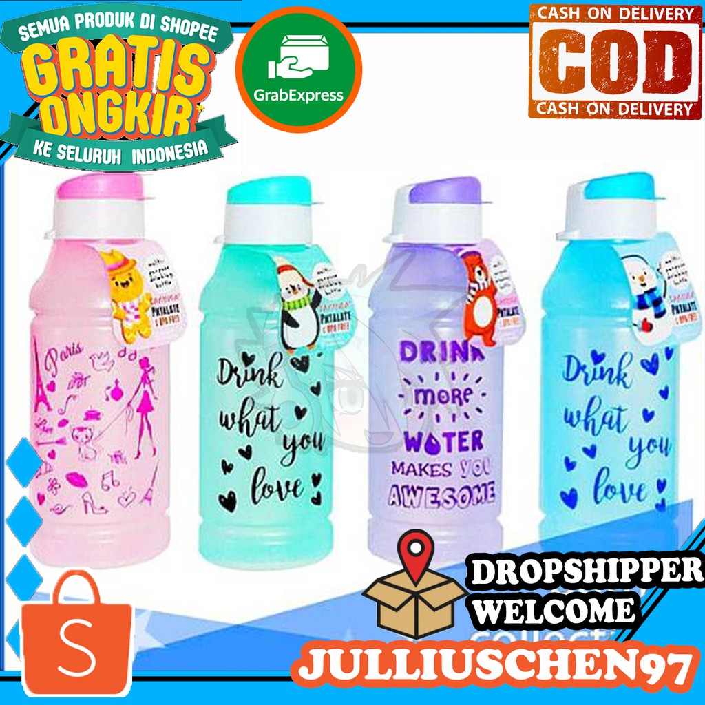 Jual JJ CHEN Botol Minum Flip Top Gambar Anak Souvenir Botol Fliptop ...