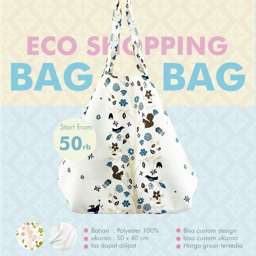 Jual Tas EcoBag / Tote Bag / Shopping Bag / Tas Belanja Kain Custom | Shopee Indonesia